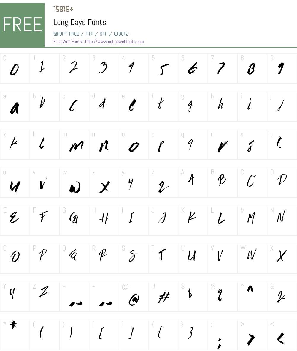 Long Days 1.00;June 26, 2019;FontCreator 11.5.0.2430 64-bit Fonts Free ...