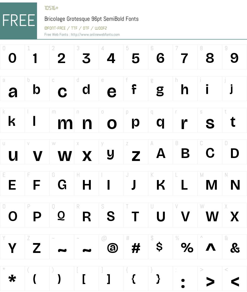 Bricolage Grotesque 96pt SemiBold 1.001 Fonts Free Download ...