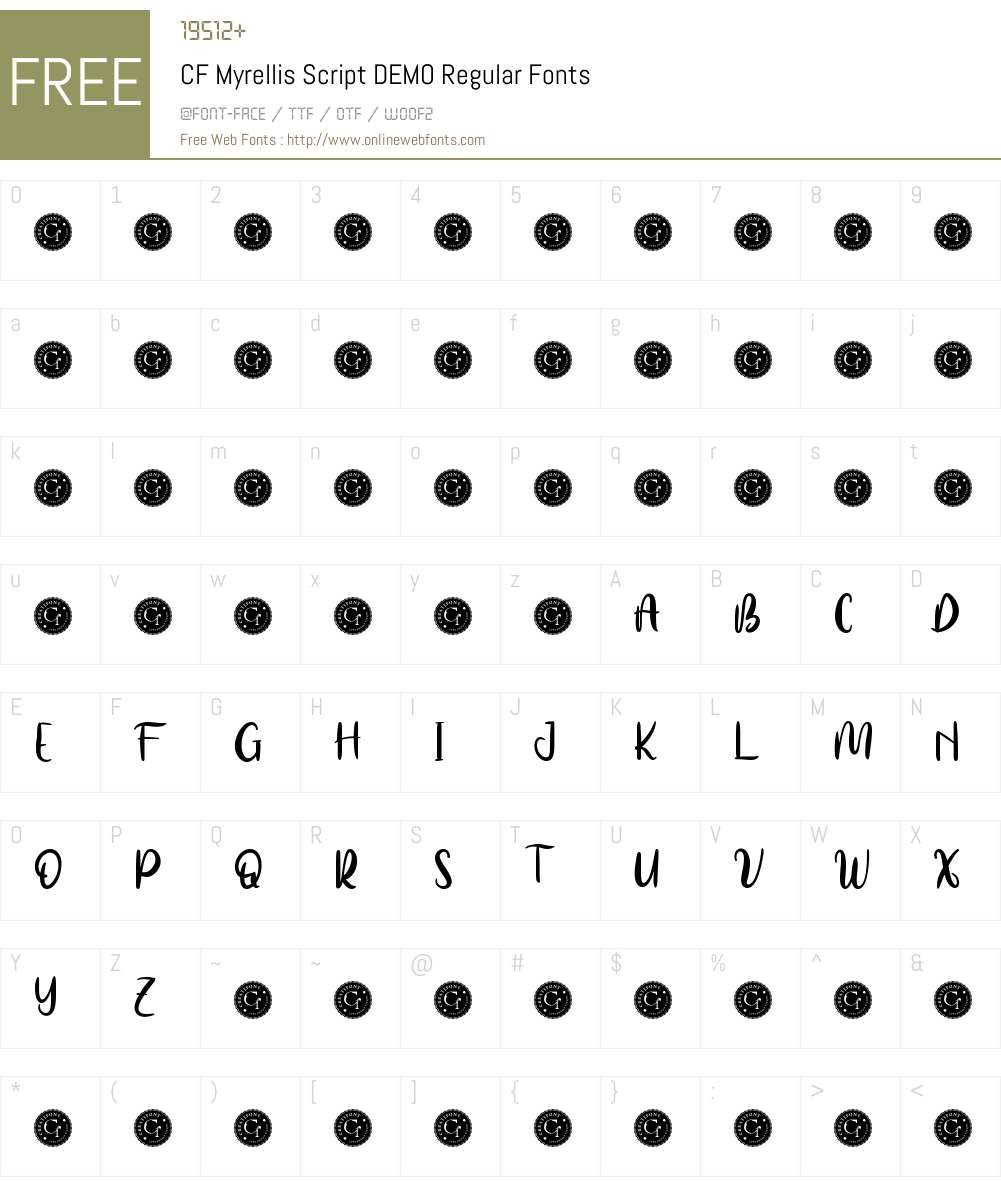 CF Myrellis Script DEMO 1.000;Fontself Maker 3.5.8 Fonts Free Download ...