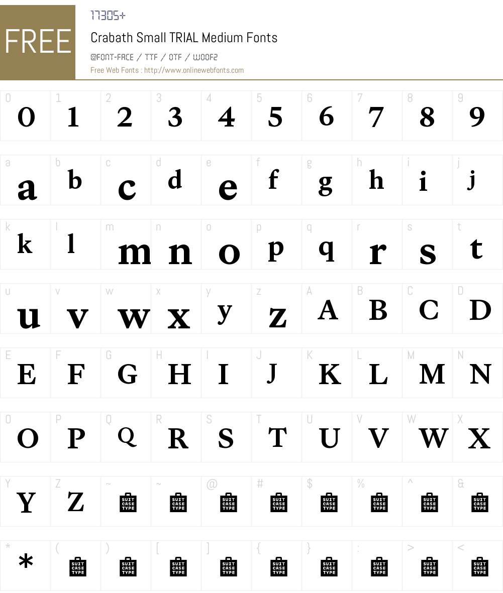 Crabath Small TRIAL Medium 1.283;Glyphs 3.1.2 (3151) Fonts Free ...
