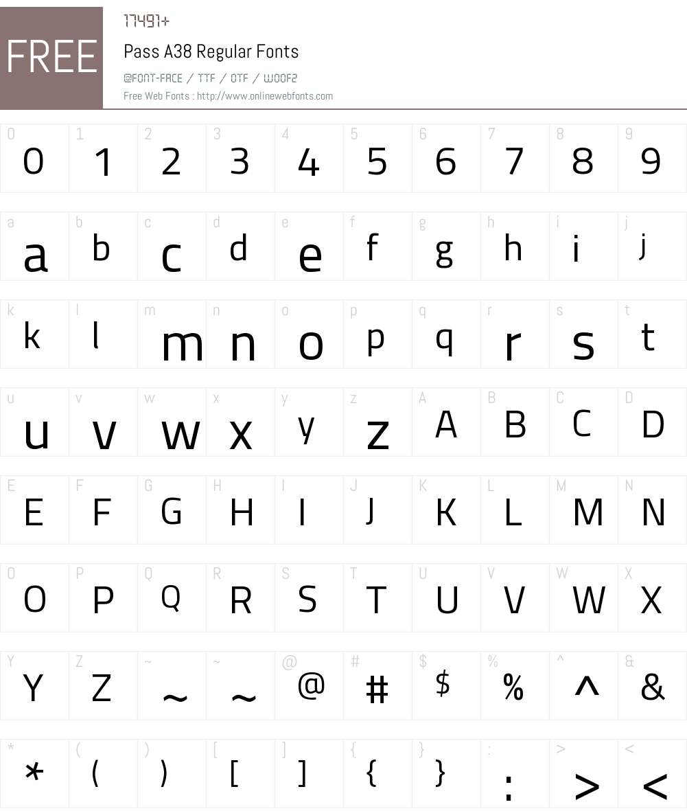 Pass A38 1.200 Fonts Free Download - OnlineWebFonts.COM