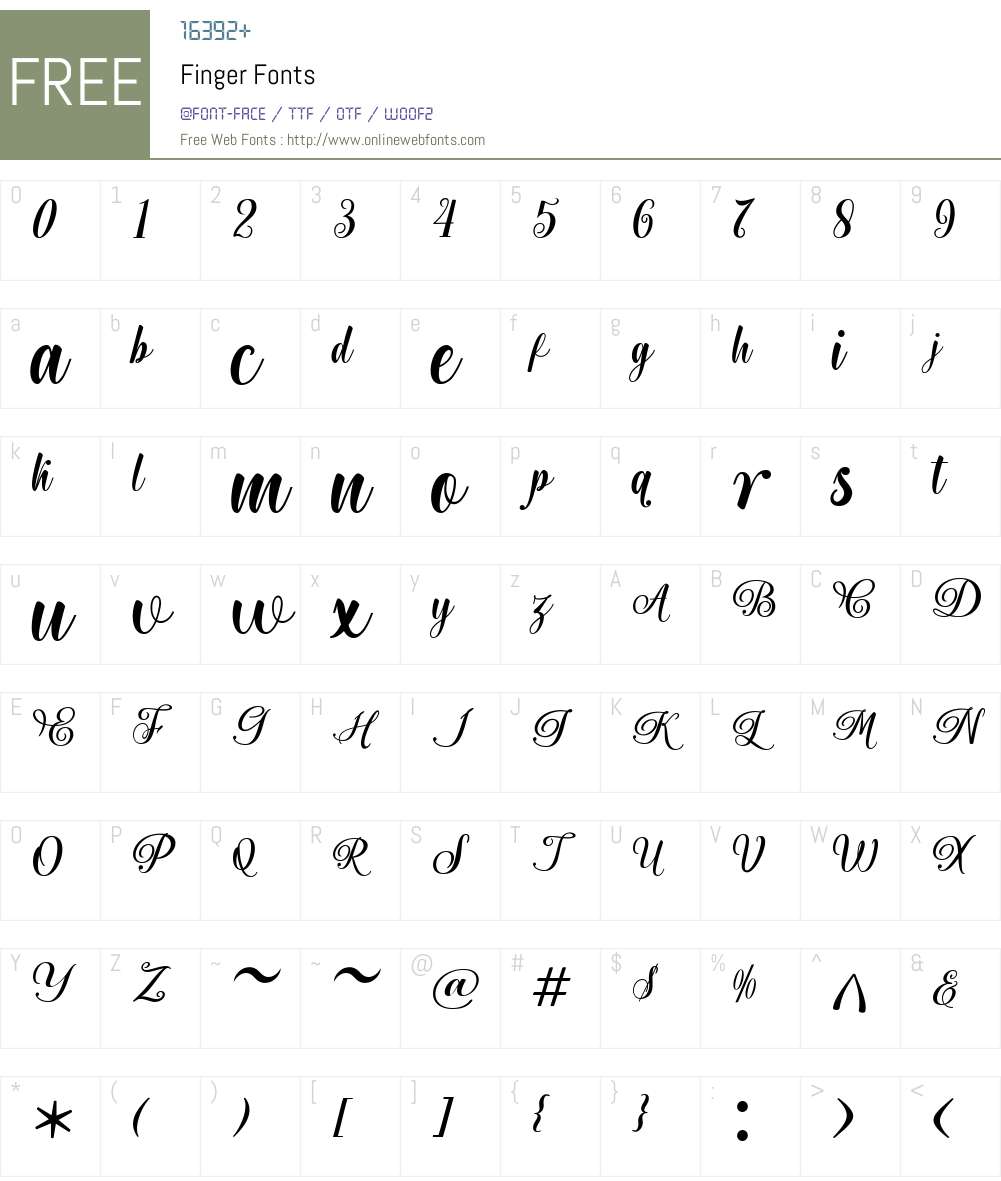 Finger 1.000 Fonts Free Download - OnlineWebFonts.COM