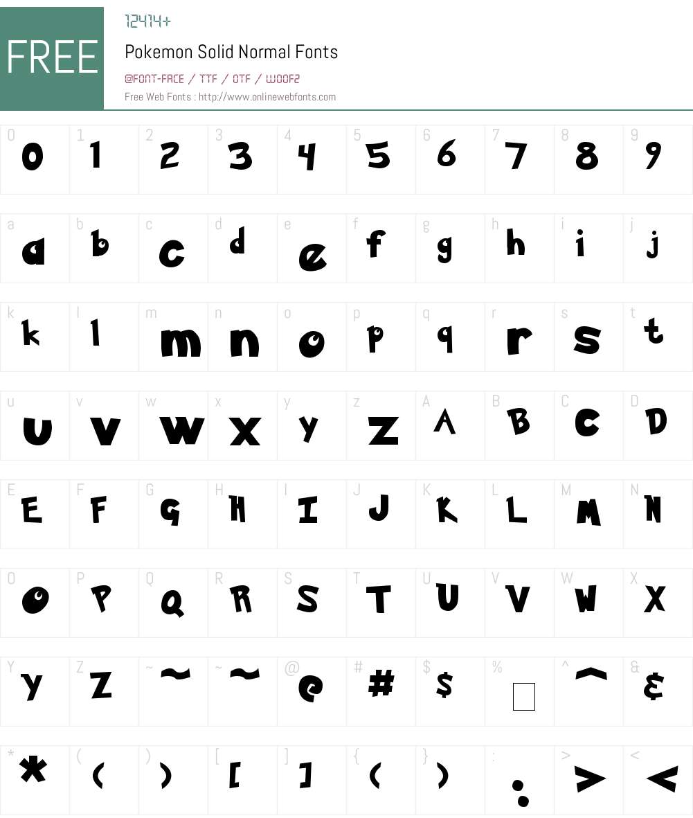 Pokemon Solid Normal V2 Fonts Free Download - OnlineWebFonts.COM