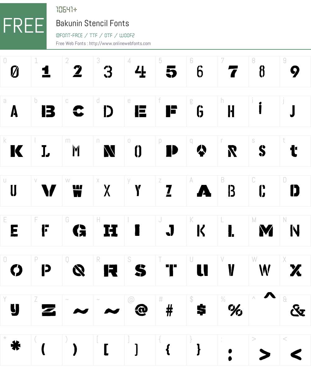 Bakunin Stencil 001.000 Fonts Free Download - OnlineWebFonts.COM