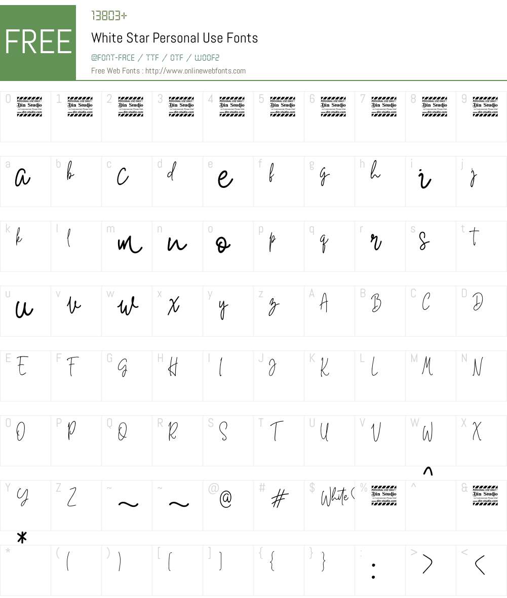 White Star Personal Use 1.00;September 1, 2020;FontCreator 12.0.0.2567 ...