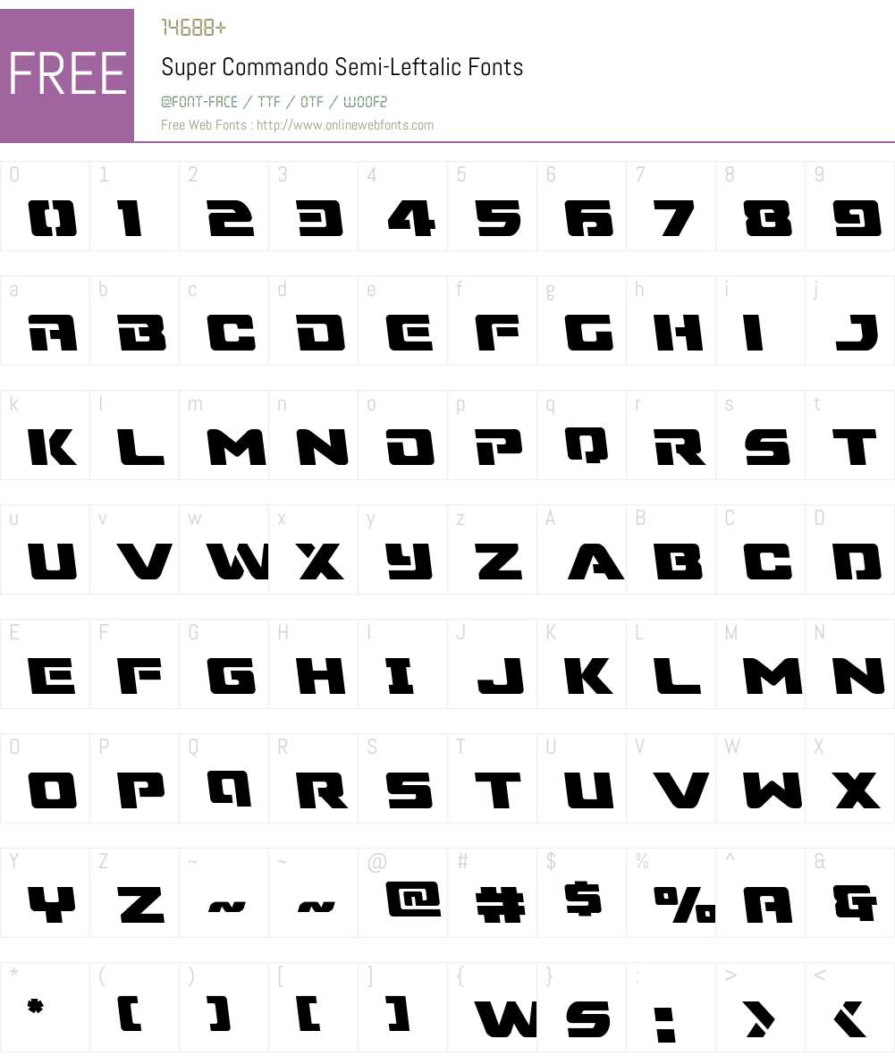 Super Commando Semi-Leftalic 1.1; 2024 Fonts Free Download ...