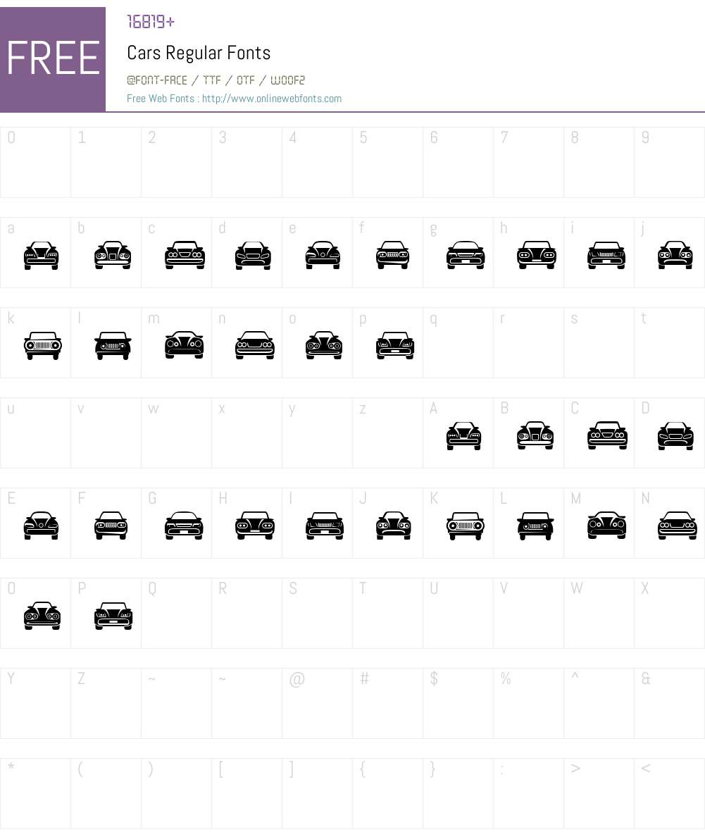 Cars Regular 1.000 Fonts Free Download - OnlineWebFonts.COM