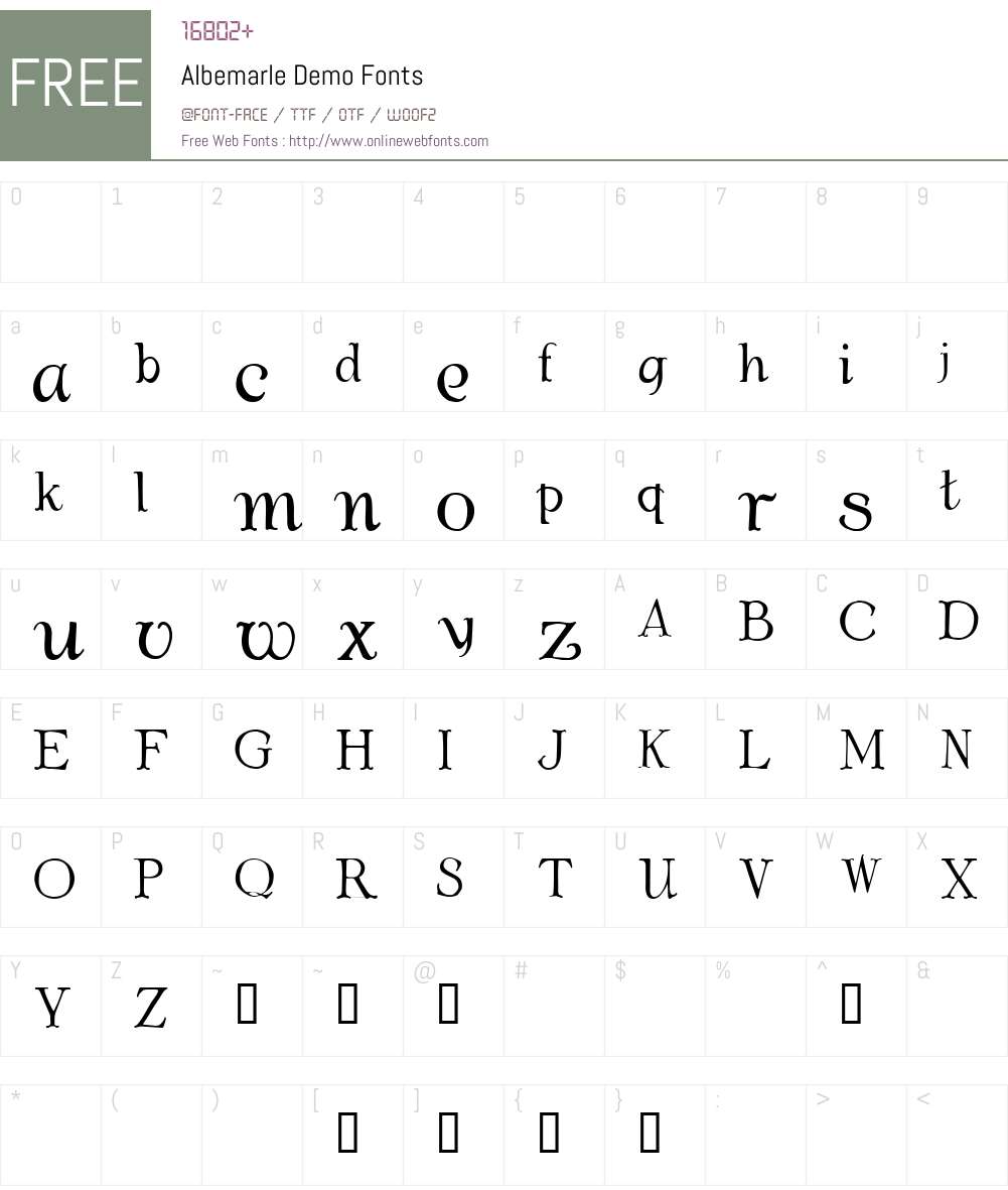 Albemarle Demo Macromedia Fontographer 4.1.4 4/2/01 Fonts Free Download ...