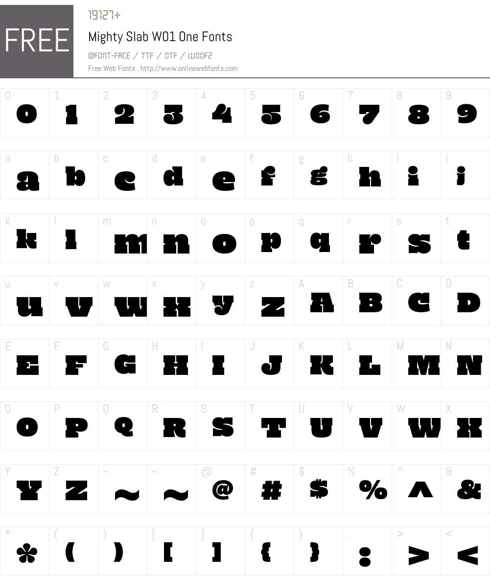 Mighty Slab W01 One 1.00 Fonts Free Download - OnlineWebFonts.COM