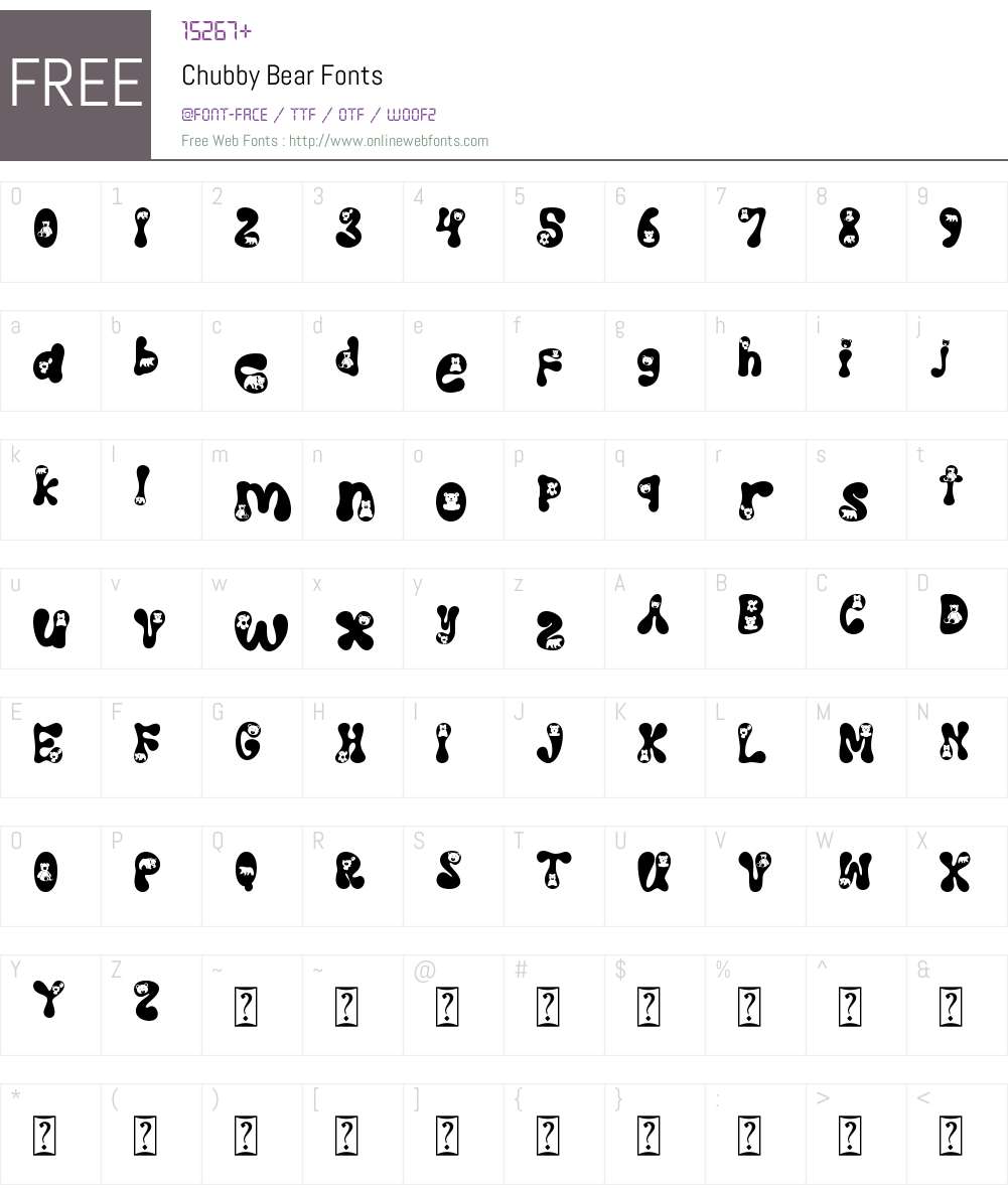 Chubby Bear 1.00;June 7, 2024;FontCreator 13.0.0.2683 64-bit Fonts Free Download ...