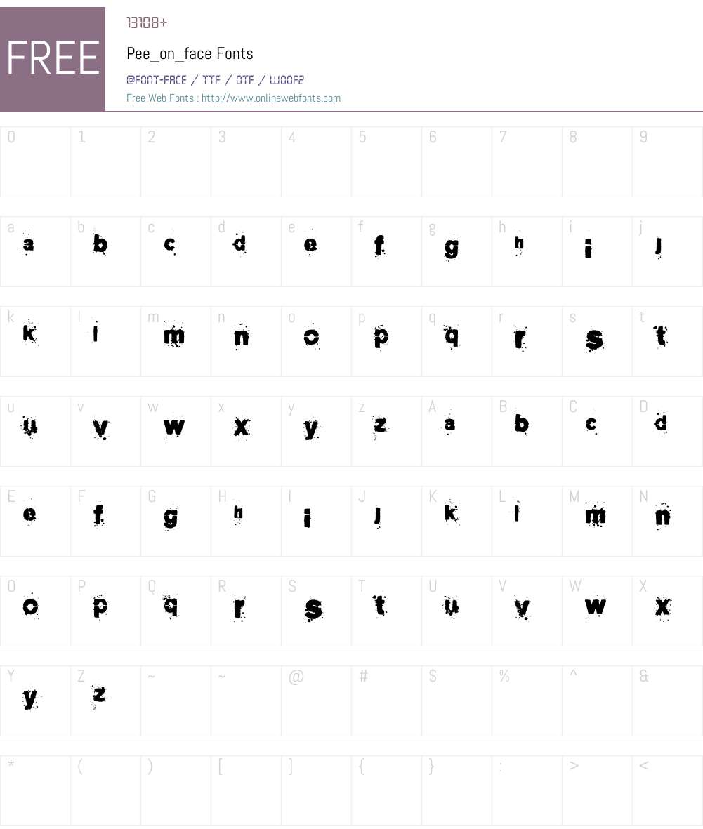 Pee_on_face 1.000 Fonts Free Download - OnlineWebFonts.COM