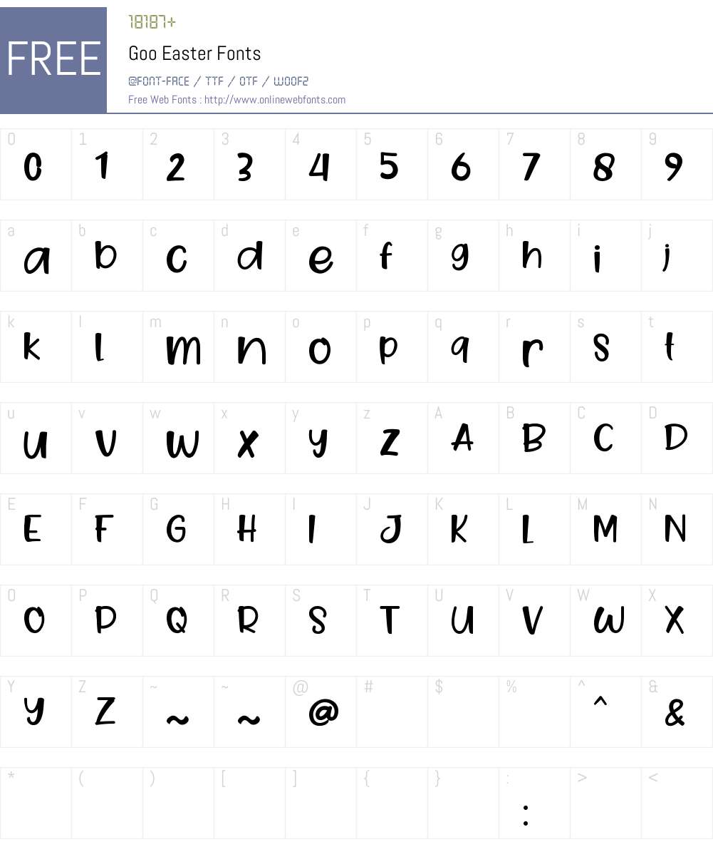 Goo Easter 1.000 Fonts Free Download - OnlineWebFonts.COM