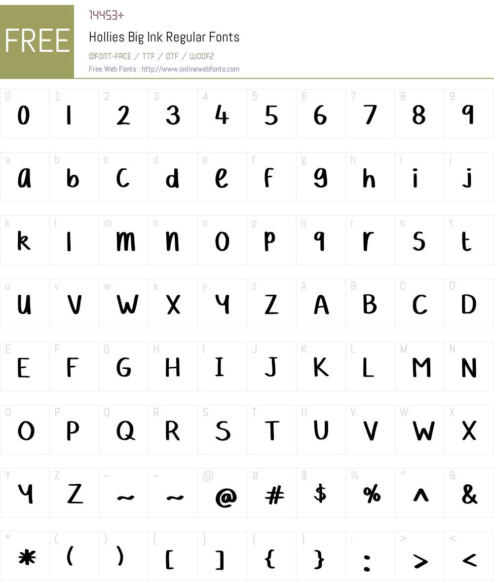 Hollies Big Ink 001.001 Fonts Free Download - OnlineWebFonts.COM