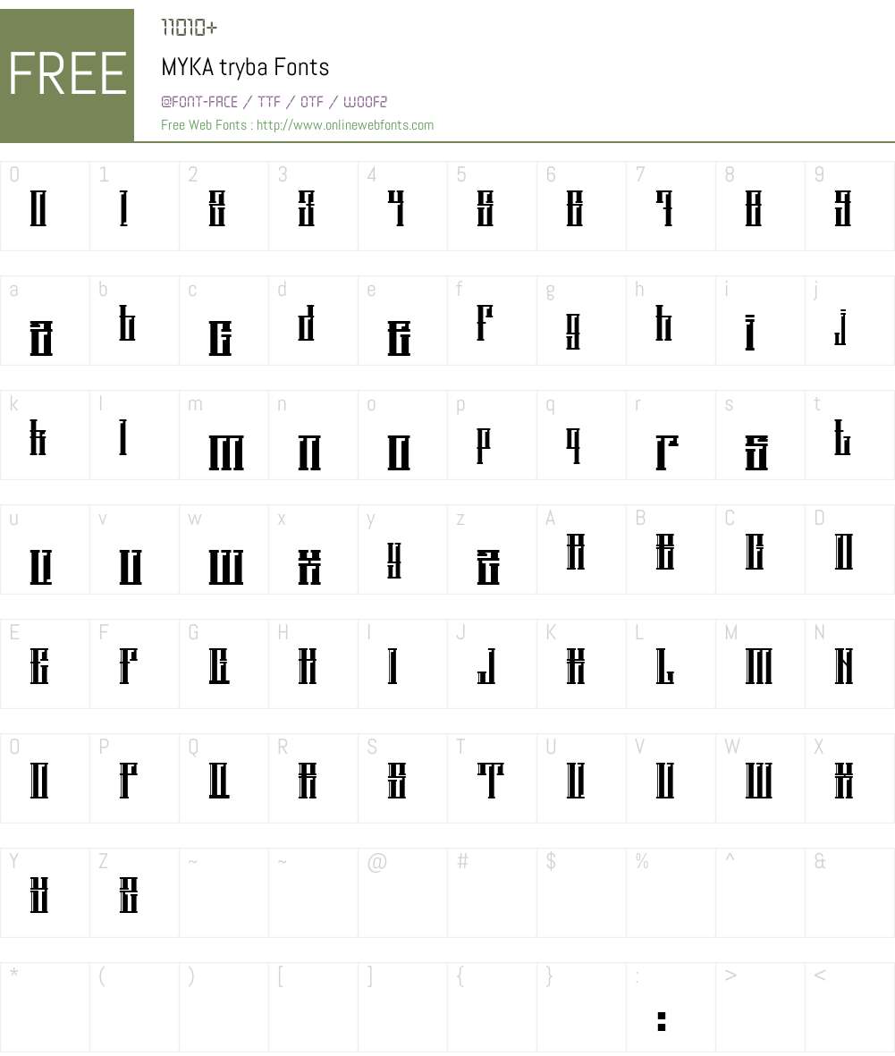 MYKA tryba 1.000 Fonts Free Download - OnlineWebFonts.COM
