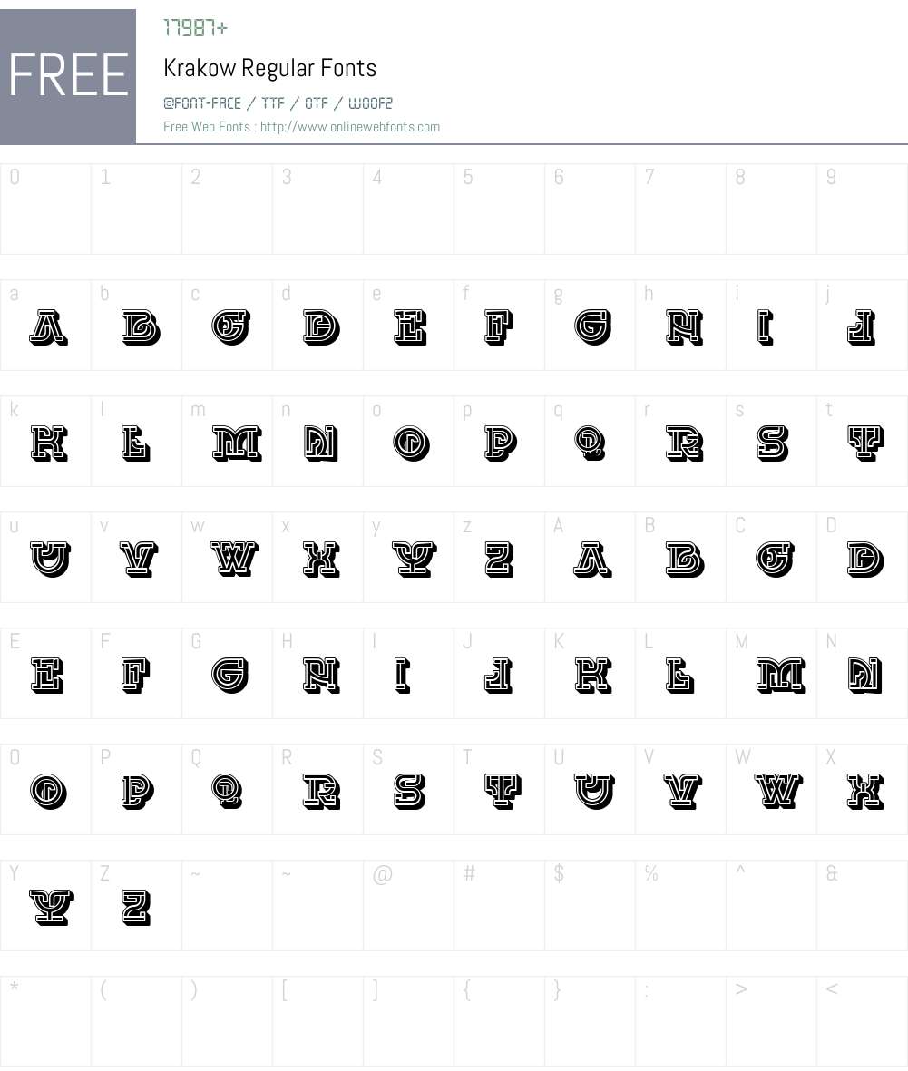 Krakow Regular 1.000 Fonts Free Download - OnlineWebFonts.COM