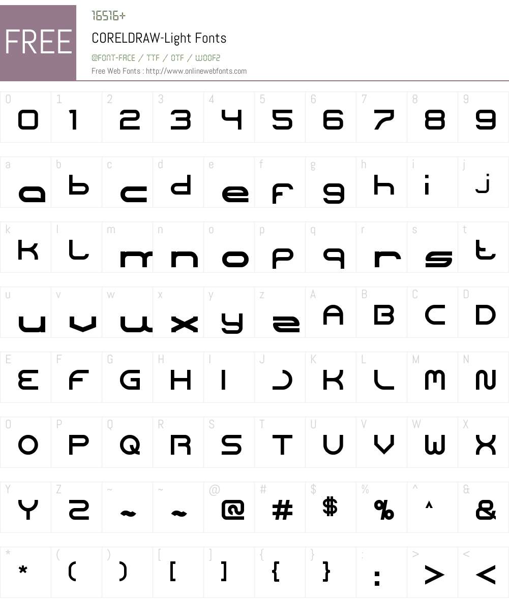 CORELDRAW-Light 1.00;May 11, 2021;FontCreator 11.5.0.2430 64-bit Fonts ...