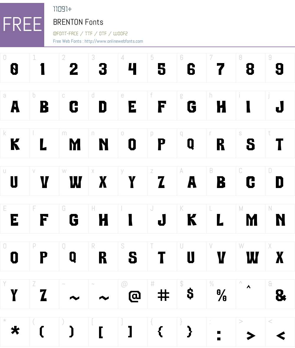 BRENTON 1.00;June 9, 2022;FontCreator 13.0.0.2680 64-bit Fonts Free ...