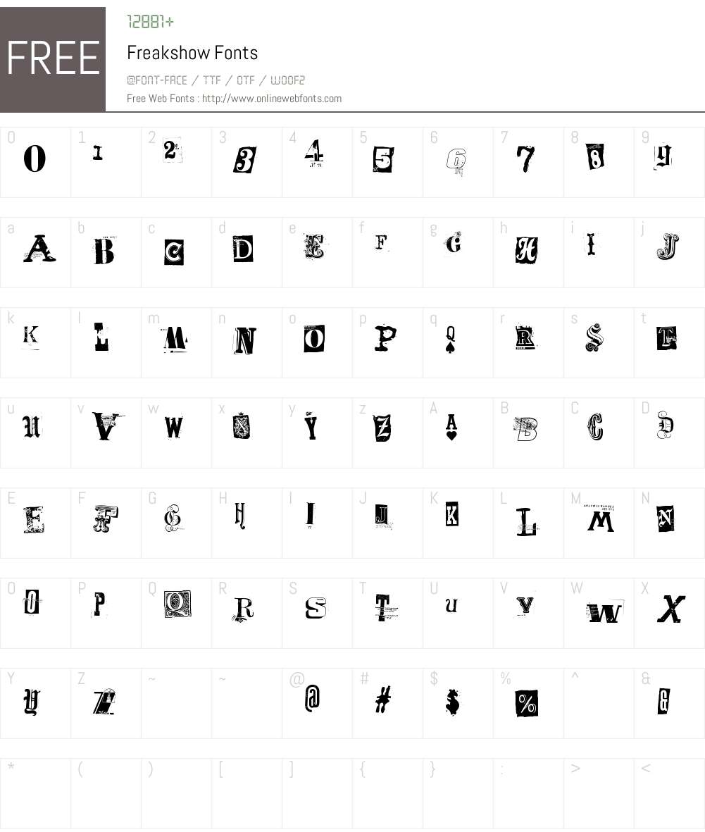 Freakshow 1.00 February 3, 2016, initial release Fonts Free Download ...