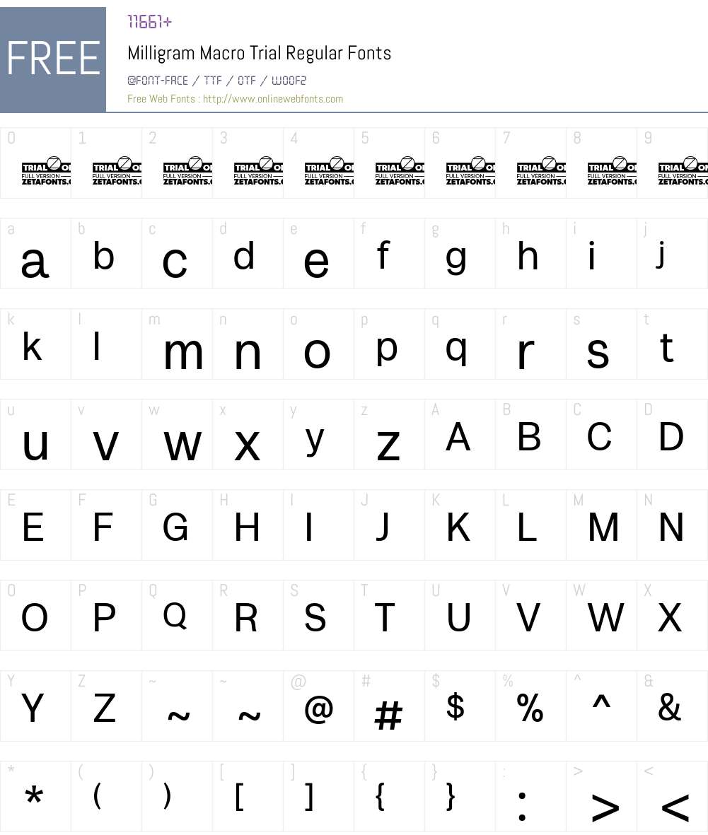 Milligram Macro Trial 1.000 Fonts Free Download - OnlineWebFonts.COM