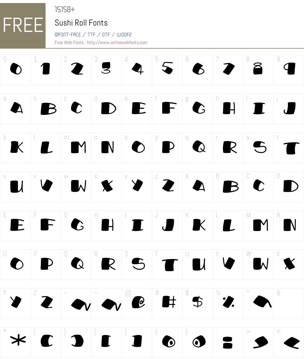 Sushi Roll 1.00 March 7, 2018, initial release Fonts Free Download ...
