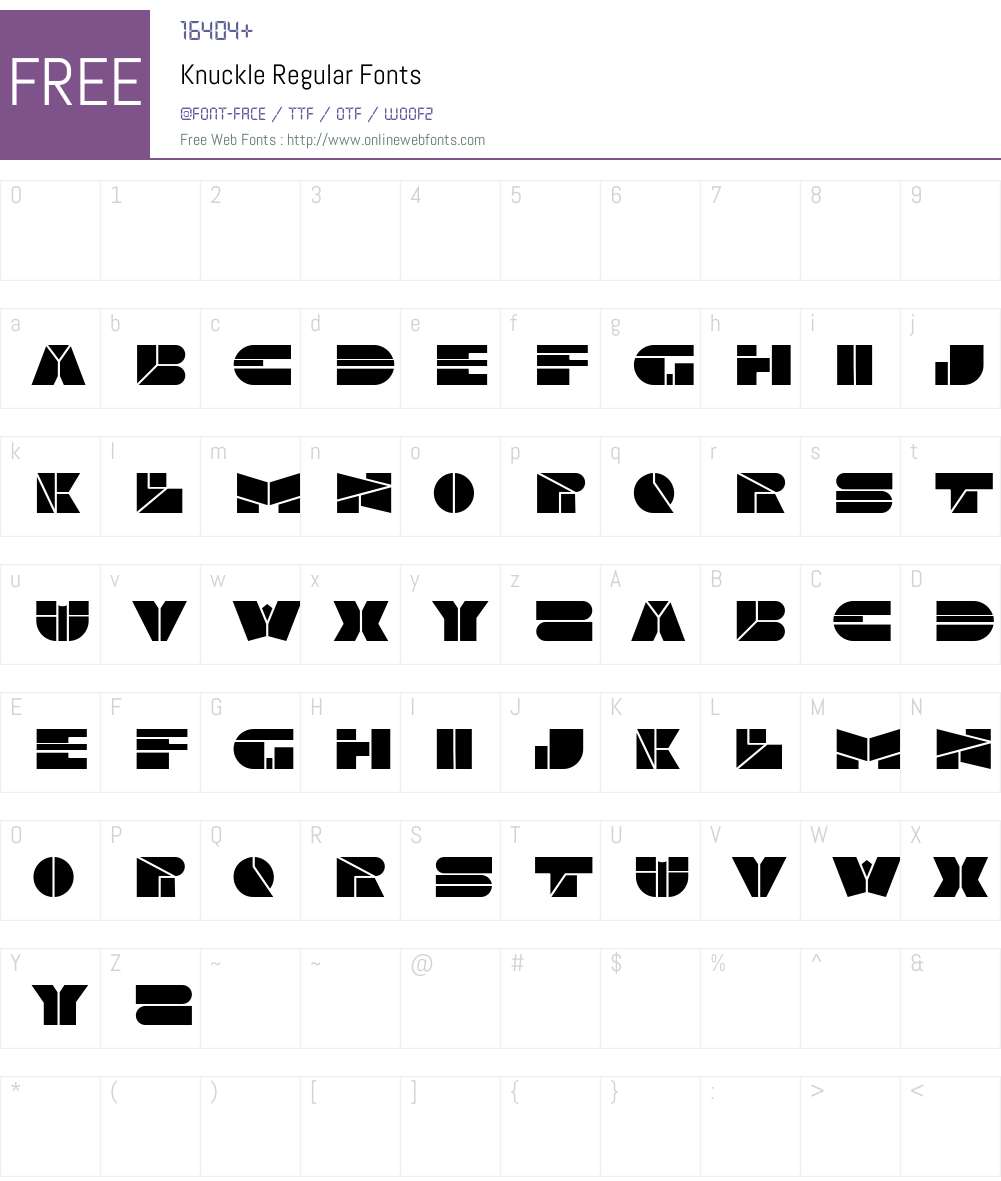 Knuckle Regular 1.000 Fonts Free Download - OnlineWebFonts.COM
