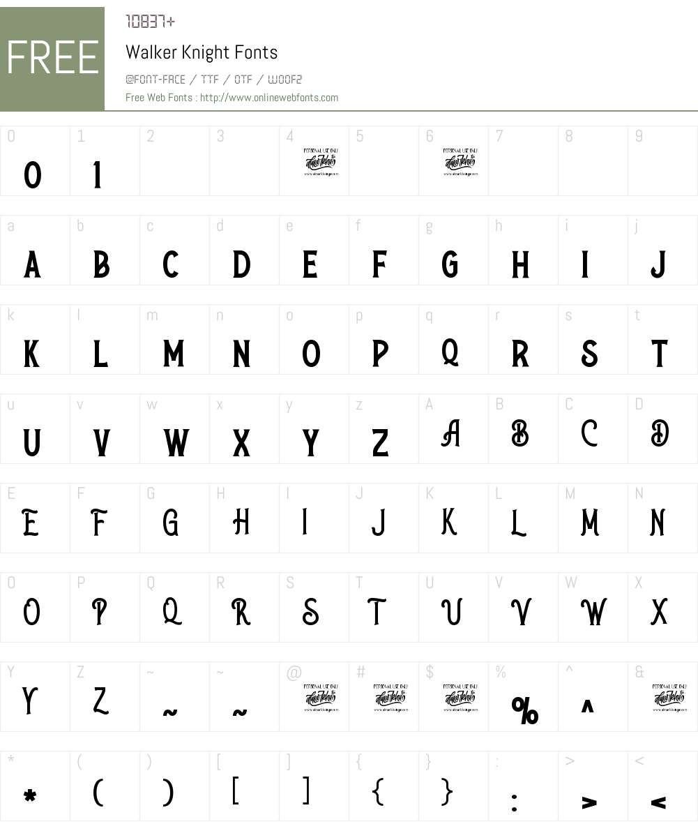 Walker Knight 1.00;April 10, 2021;FontCreator 13.0.0.2683 64-bit Fonts ...