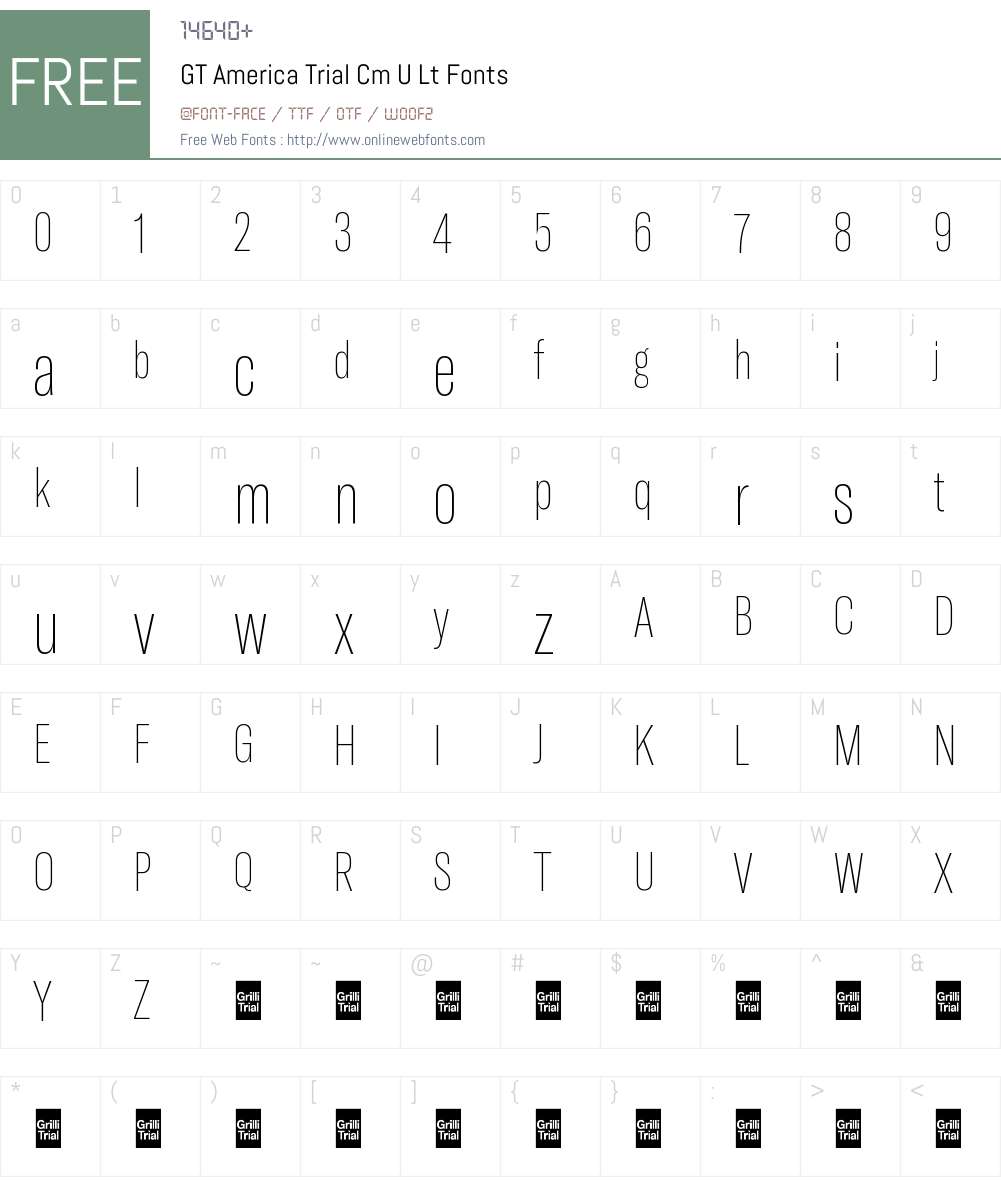 GT America Trial Cm U Lt 1.009;Glyphs 3.1.1 (3140) Fonts Free Download ...