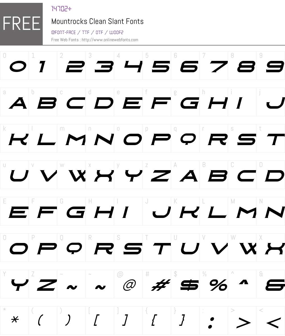 Mountrocks Clean Slant 1.00 ; April 23, 2024 Fonts Free Download ...