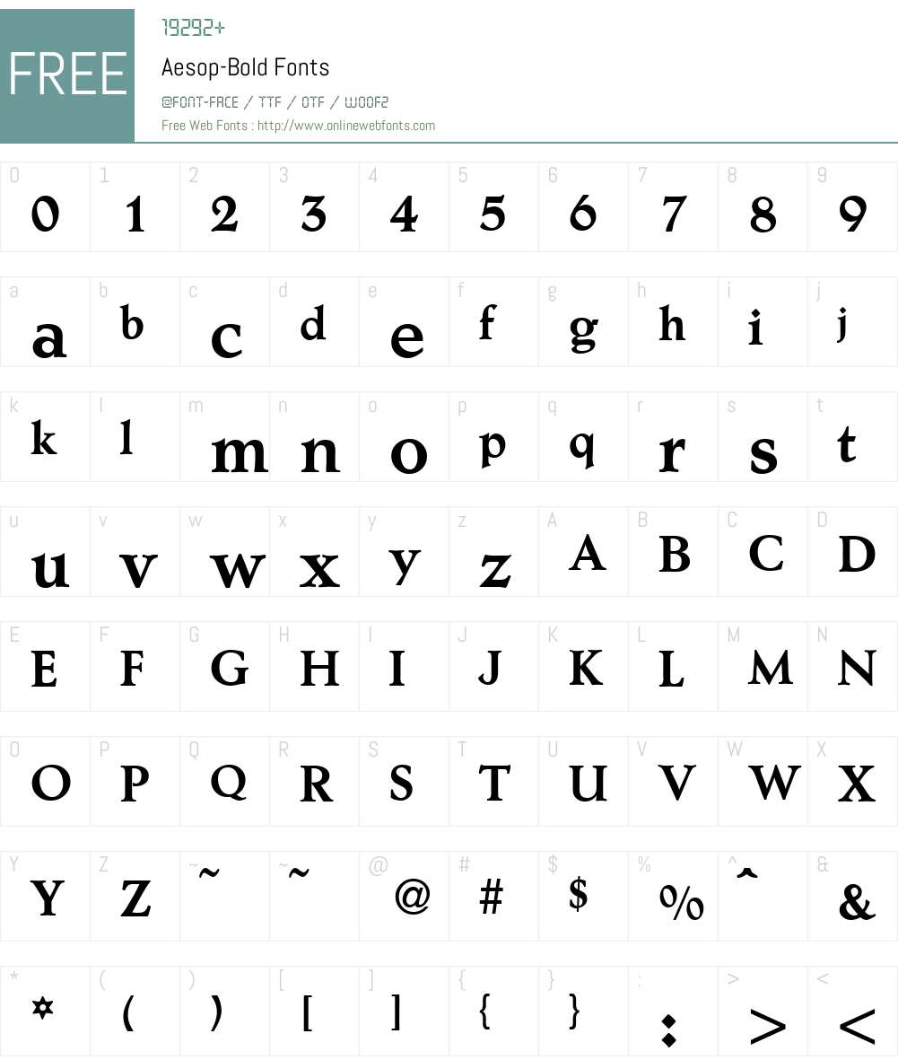 Aesop-Bold 1.0 20-10-2002 Fonts Free Download - OnlineWebFonts.COM