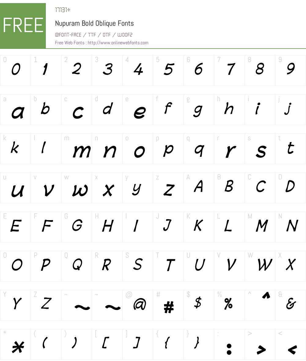 Nupuram Bold Oblique 1.000 Fonts Free Download - OnlineWebFonts.COM