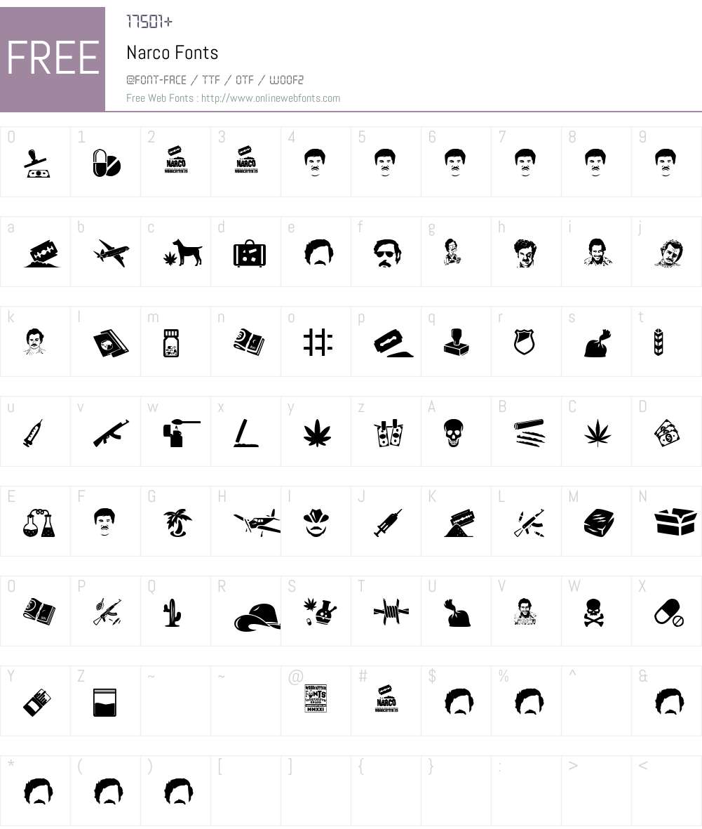 Narco 1.00;March 29, 2021;FontCreator 11.0.0.2388 64-bit Fonts Free ...