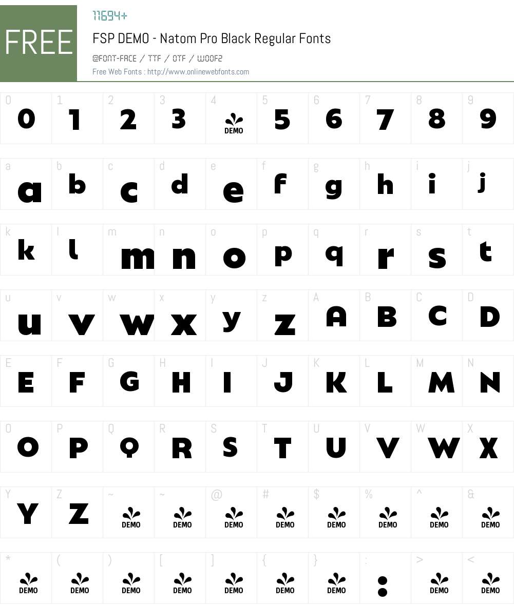 FSP DEMO - Natom Pro Black 1.0 Fonts Free Download - OnlineWebFonts.COM
