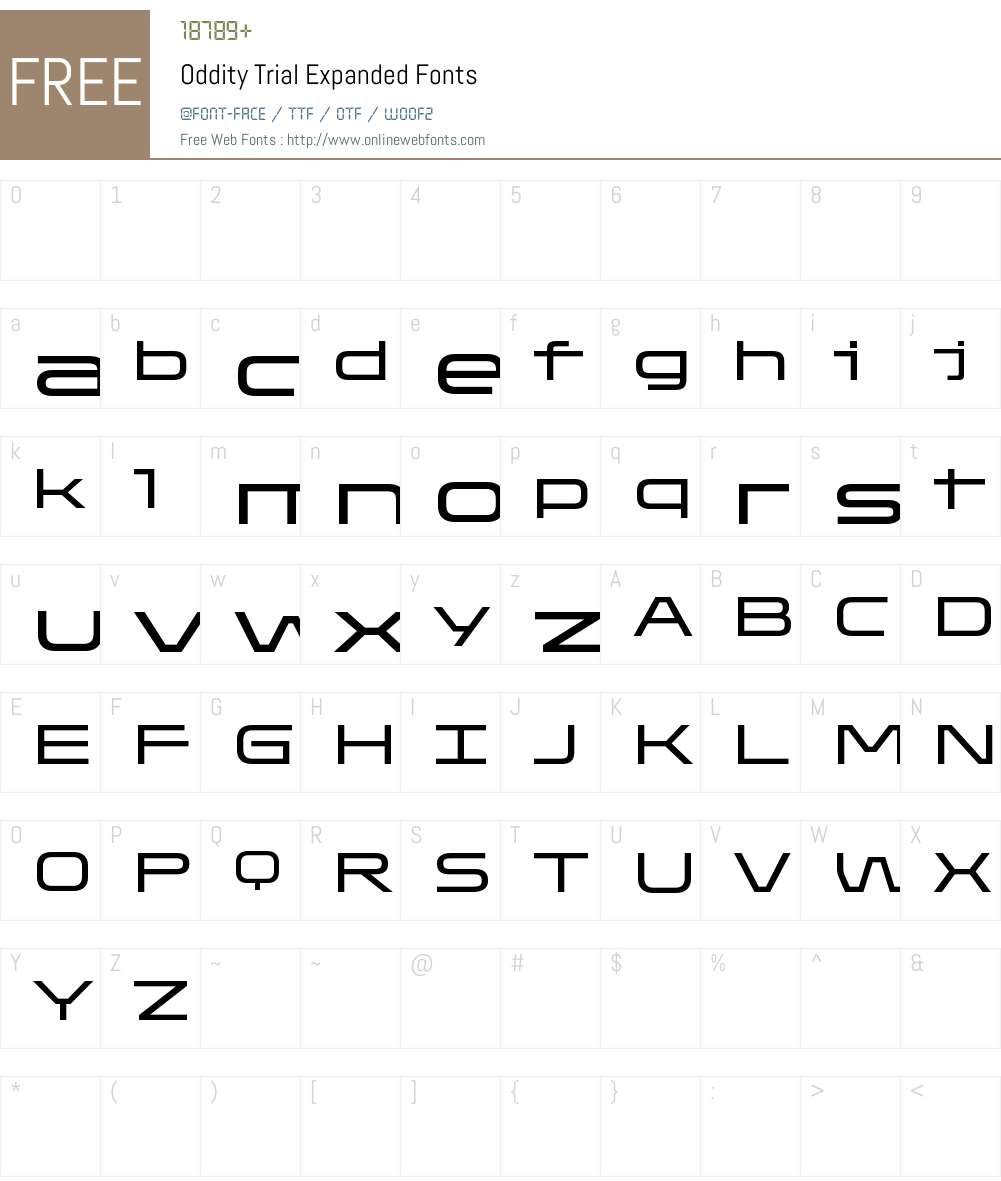 Oddity Trial Expanded 3.000 Fonts Free Download - OnlineWebFonts.COM