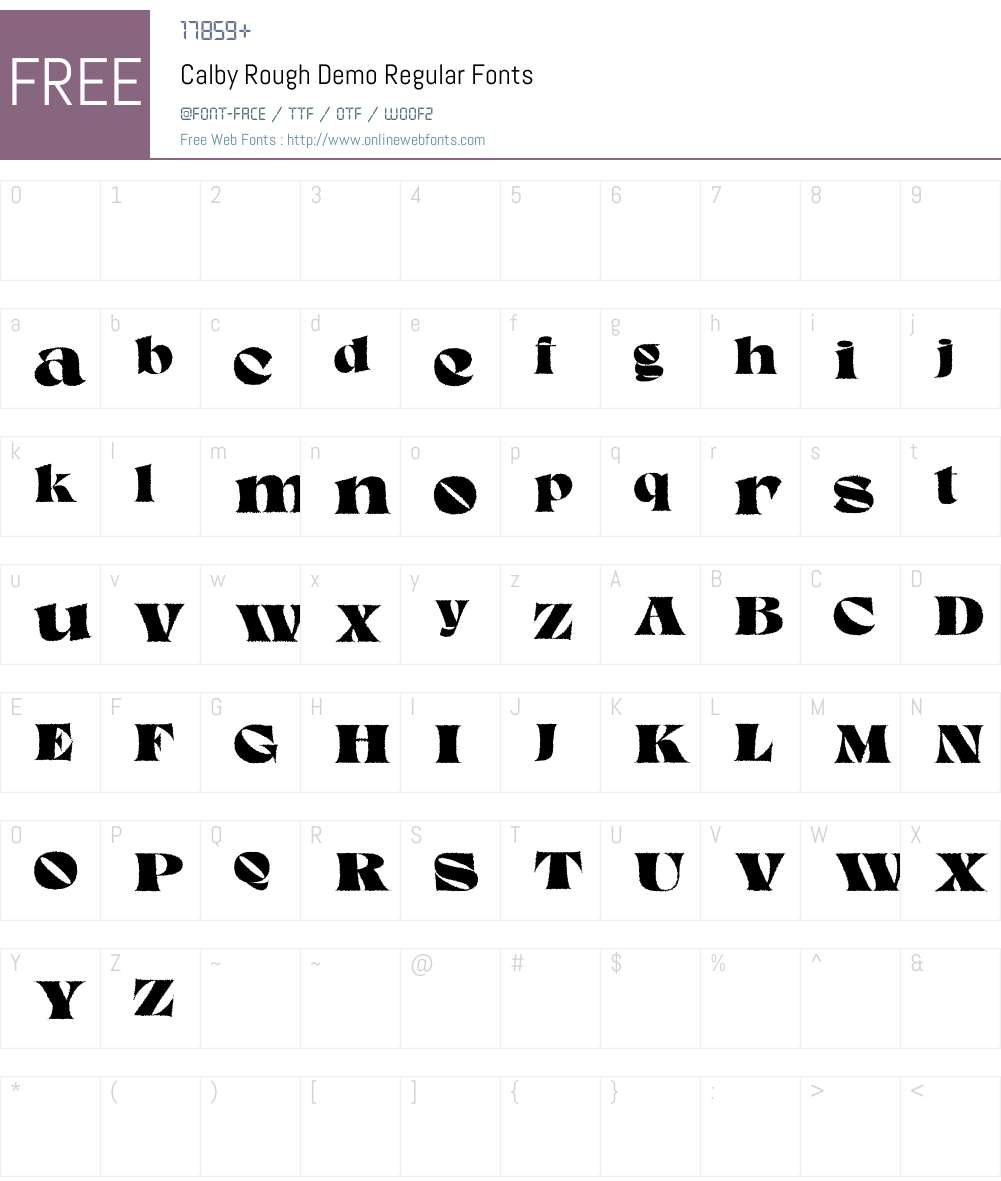 Calby Rough Demo 1.000 Fonts Free Download - OnlineWebFonts.COM