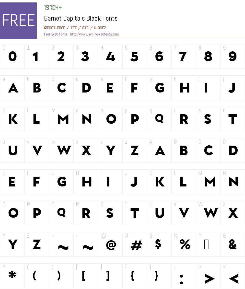 Garnet Capitals 0.000 Fonts Free Download - OnlineWebFonts.COM