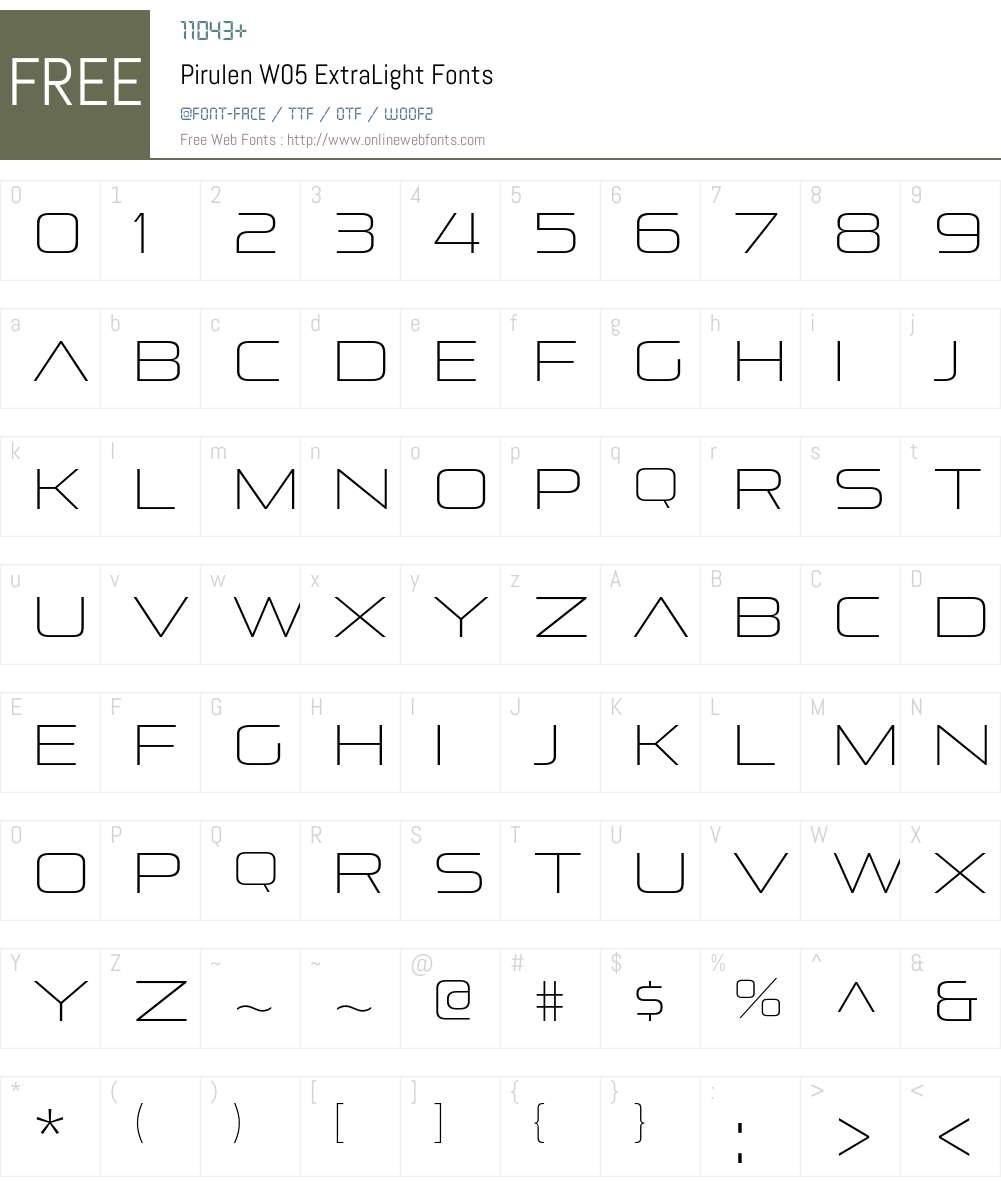 Pirulen W05 ExtraLight 3.00 Fonts Free Download - OnlineWebFonts.COM