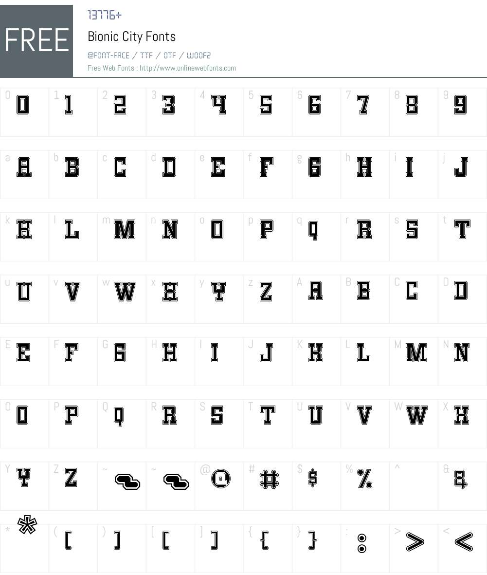 Bionic City 1.00;April 27, 2023;FontCreator 13.0.0.2655 64-bit Fonts ...