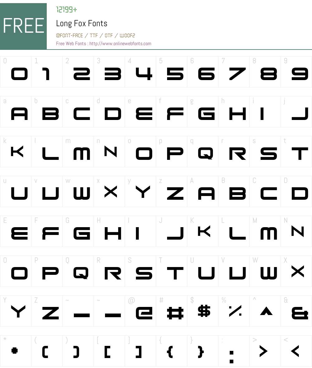 Long Fox 1.00;February 20, 2019;FontCreator 11.5.0.2430 64-bit Fonts Free Download ...