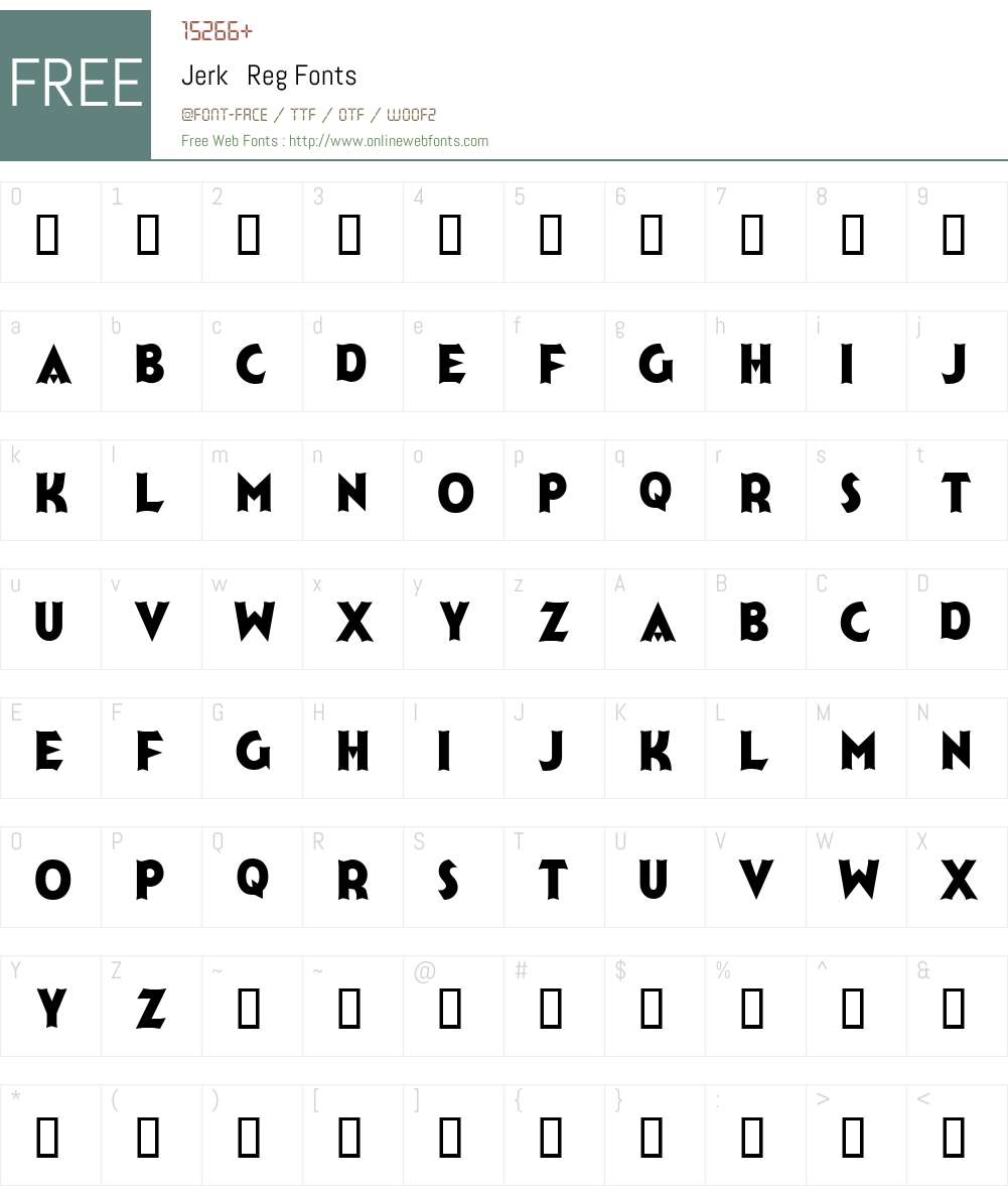 Jerk Reg information not available Fonts Free Download - OnlineWebFonts.COM