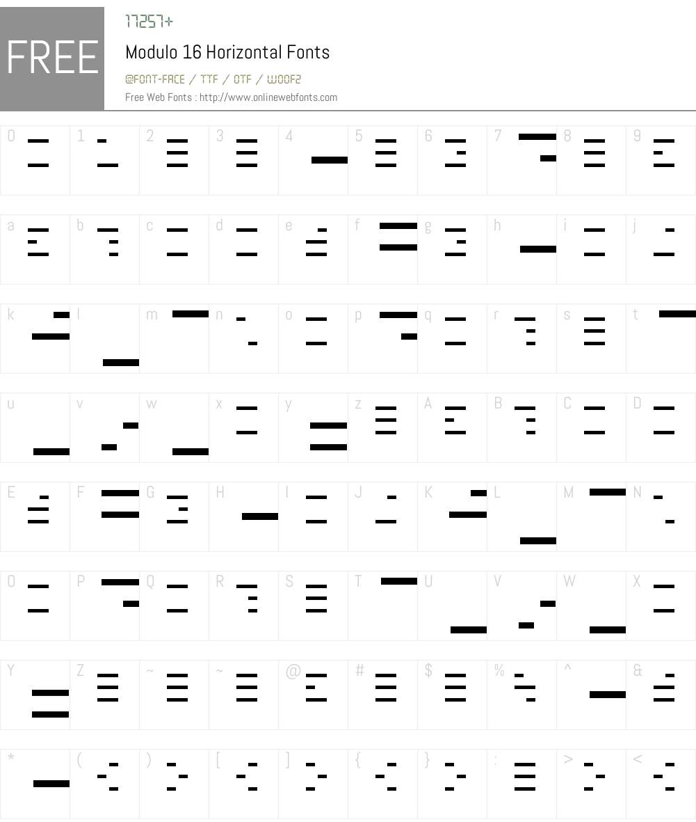 Modulo 16 Horizontal 1.000;PS 001.000;hotconv 1.0.70;makeotf.lib2.5. ...