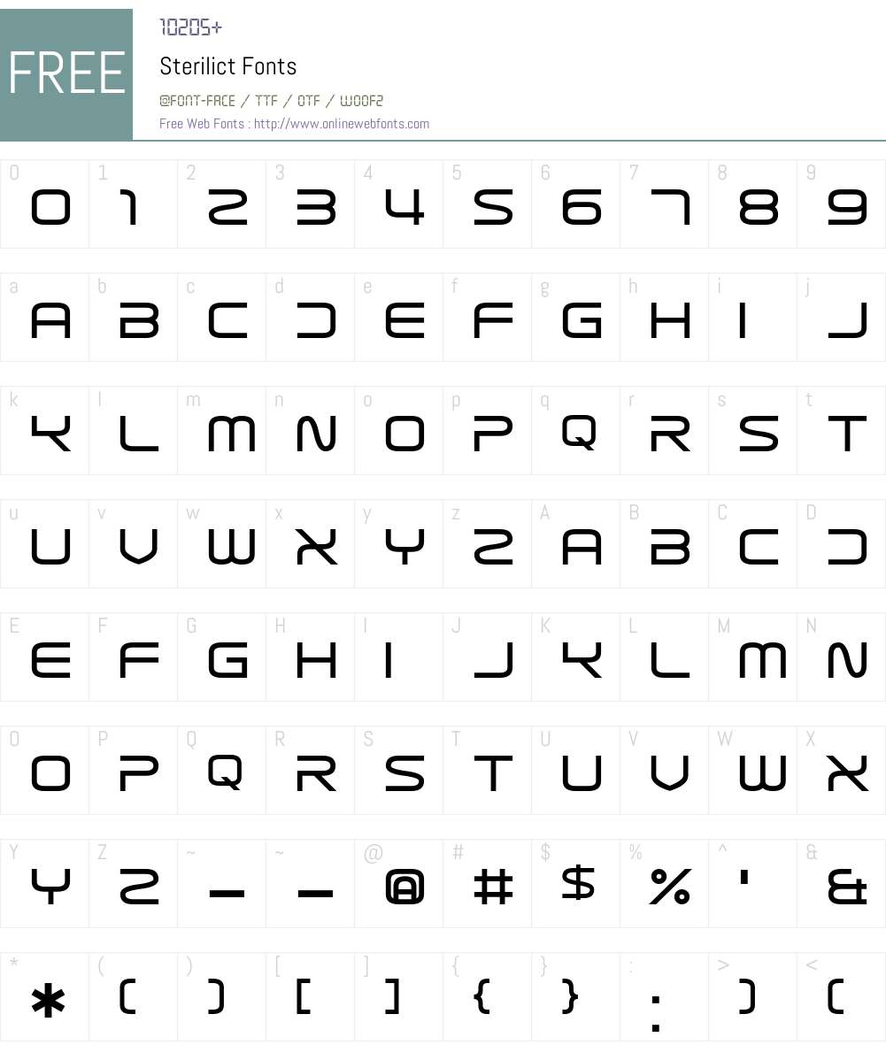 Sterilict 1.00;October 5, 2019;FontCreator 11.5.0.2430 64-bit Fonts ...