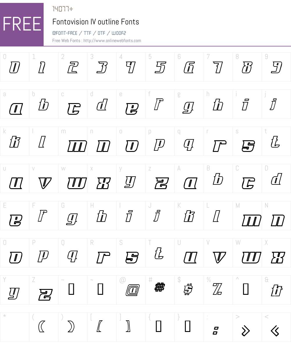 Fontovision IV outline Fontmaker 2.1 (feb 99) Fonts Free Download ...