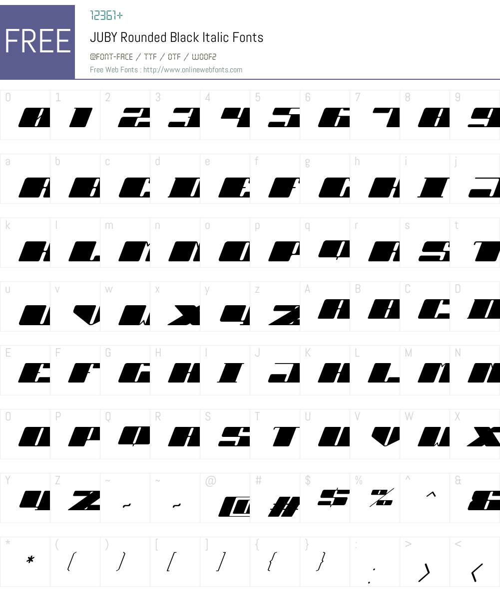 JUBY Rounded Black Italic 001.20.08.14 Fonts Free Download ...