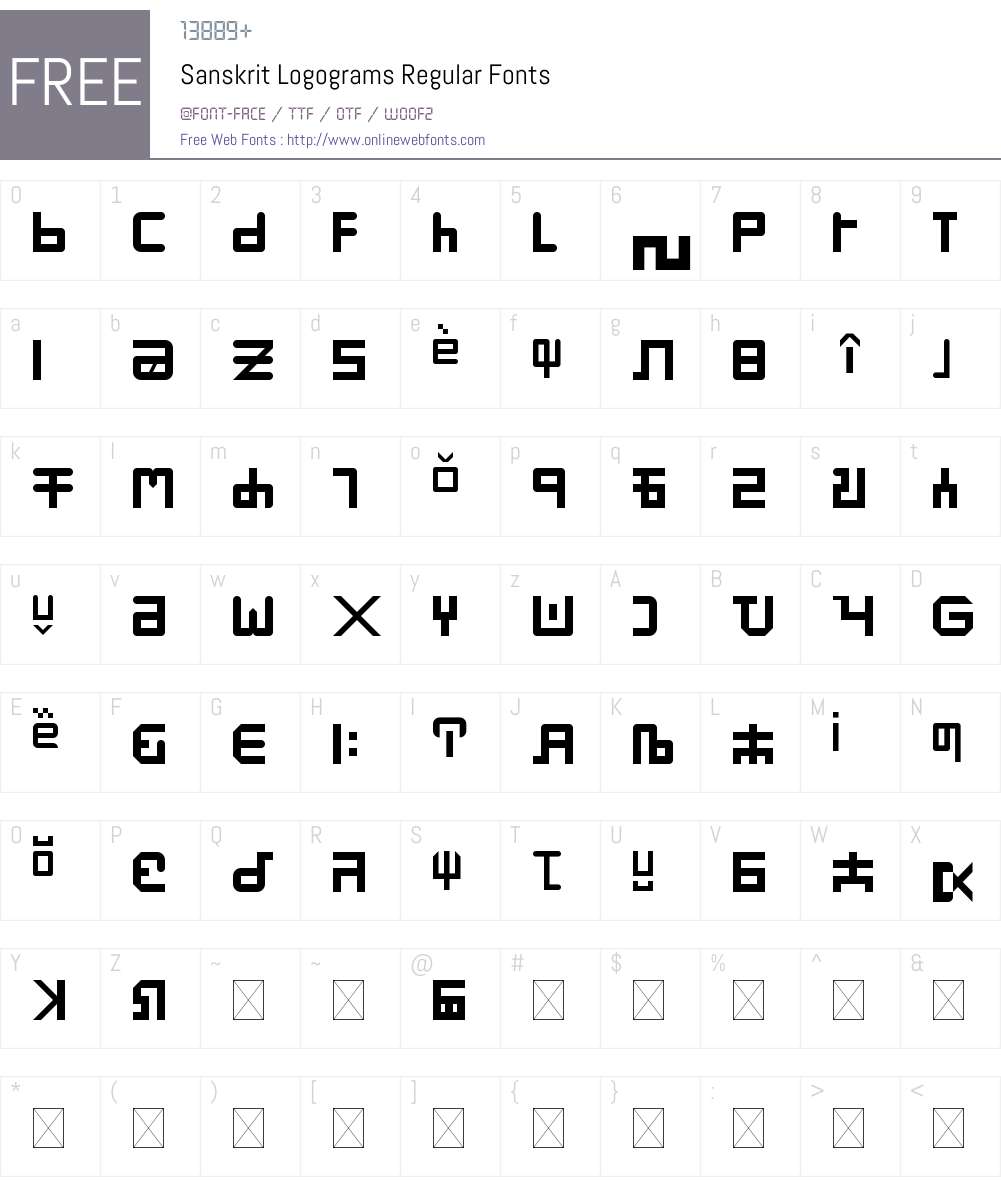 Sanskrit Logograms Regular 1.0 Fonts Free Download - OnlineWebFonts.COM