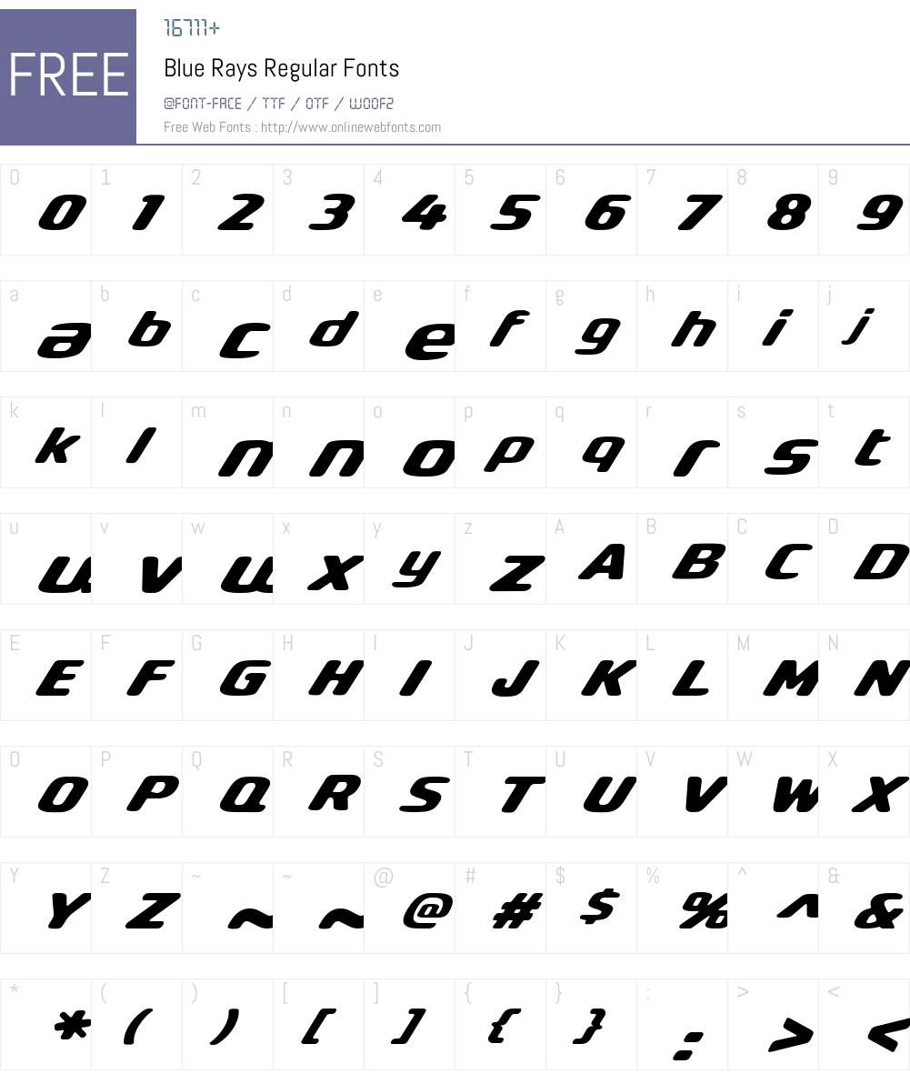 Blue Rays 1.000 Fonts Free Download - OnlineWebFonts.COM