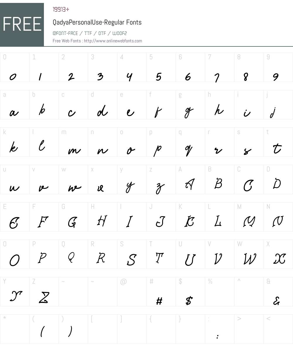 Qadya Personal Use 1.000 Fonts Free Download - OnlineWebFonts.COM