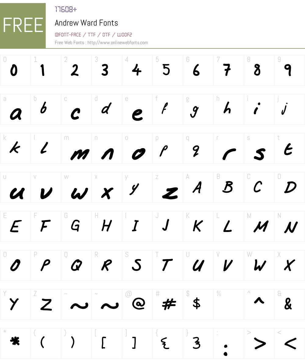 Andrew Ward 001.000 Fonts Free Download - OnlineWebFonts.COM