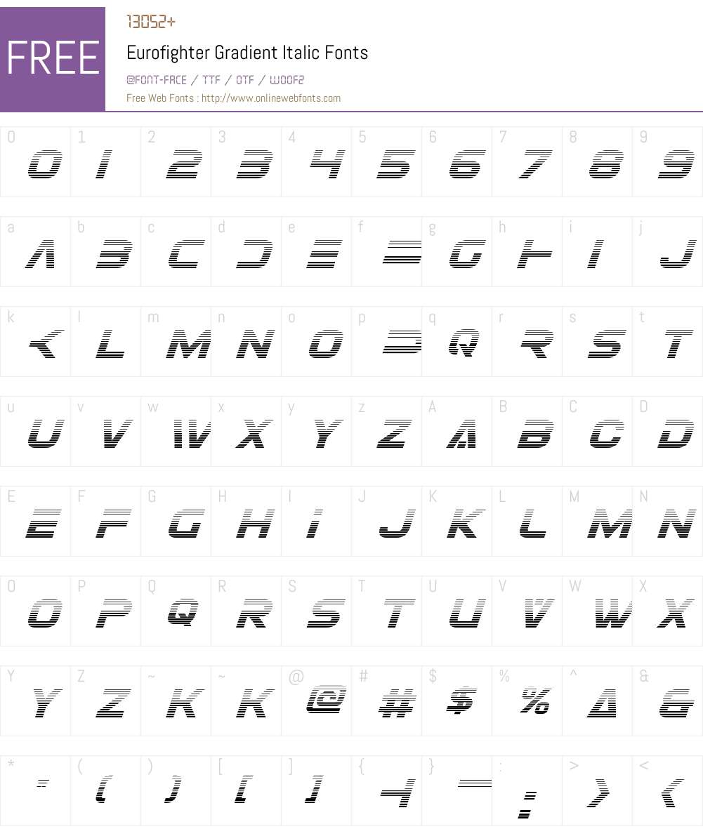 Eurofighter Gradient Italic 1.0; 2015 Fonts Free Download ...