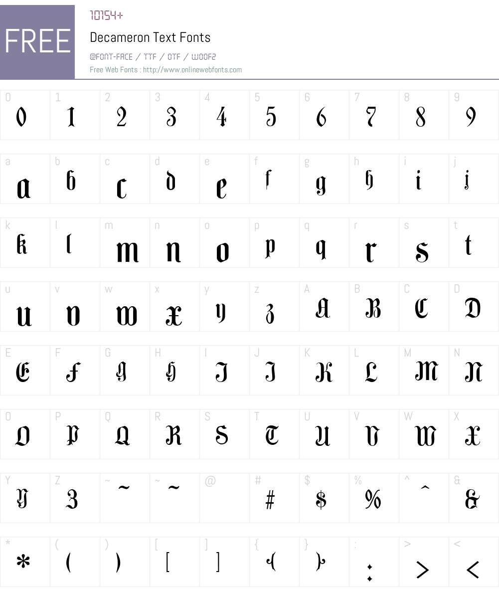 Decameron Text 1.00 Fonts Free Download - OnlineWebFonts.COM