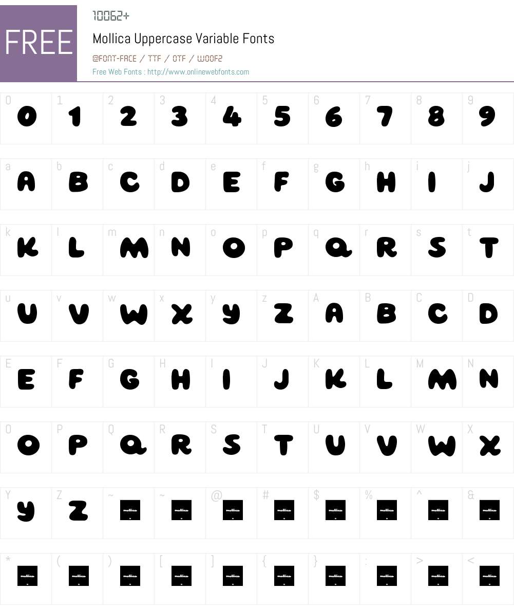 Mollica Uppercase Variable 1.005;Glyphs 3.3 (3306) Fonts Free Download ...